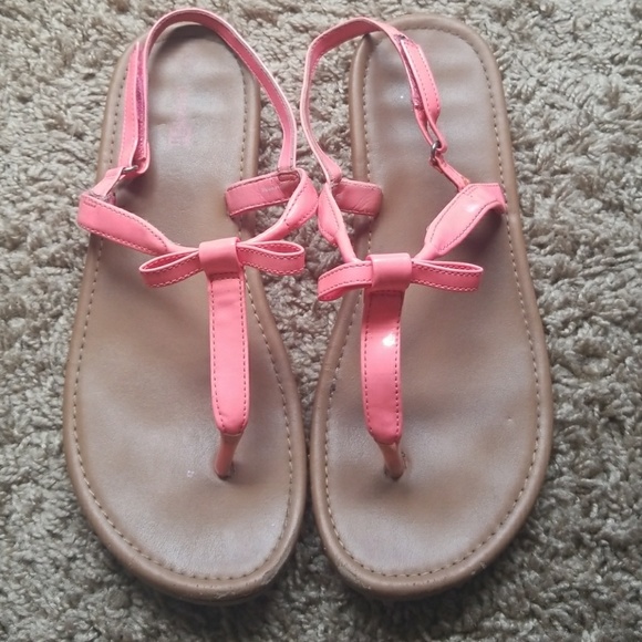 Smart Fit | Shoes | Smartfit Pink Neon Sandals With Bow | Poshmark